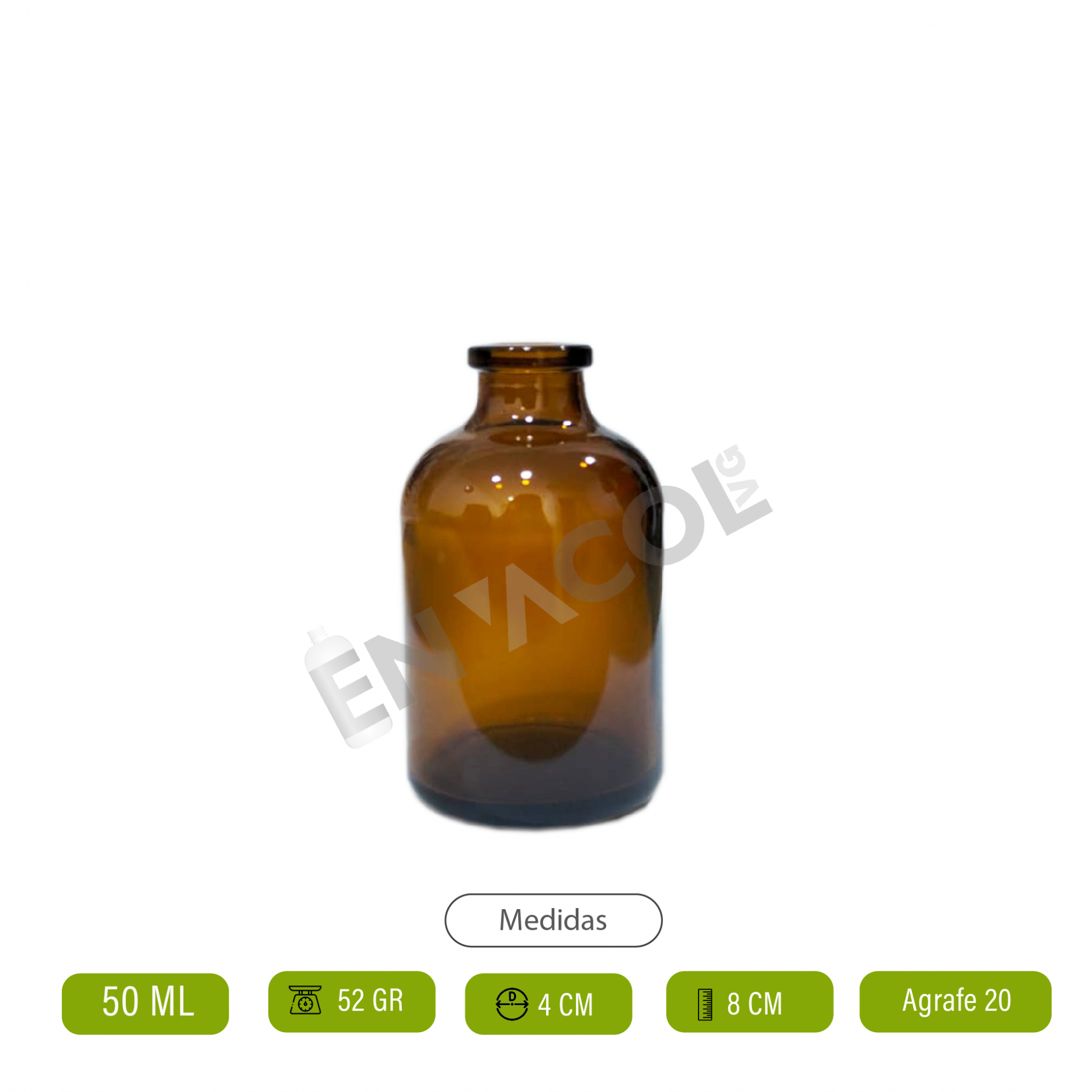 FRASCO ÁMBAR 50 ML – ENVACOL VG